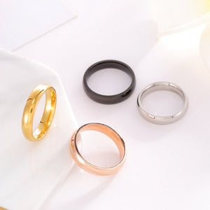 Wholesale 4mm inner and outer arc plate stainless steel glossy ring