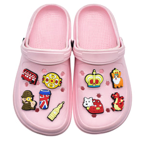 Wholesale Random 100pcs British style clogs PVC Soft Rubber Shoe Buckl