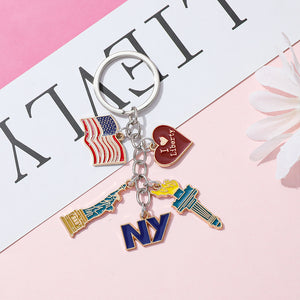 Wholesale Independence Day Commemorative Oil Drop Keychain