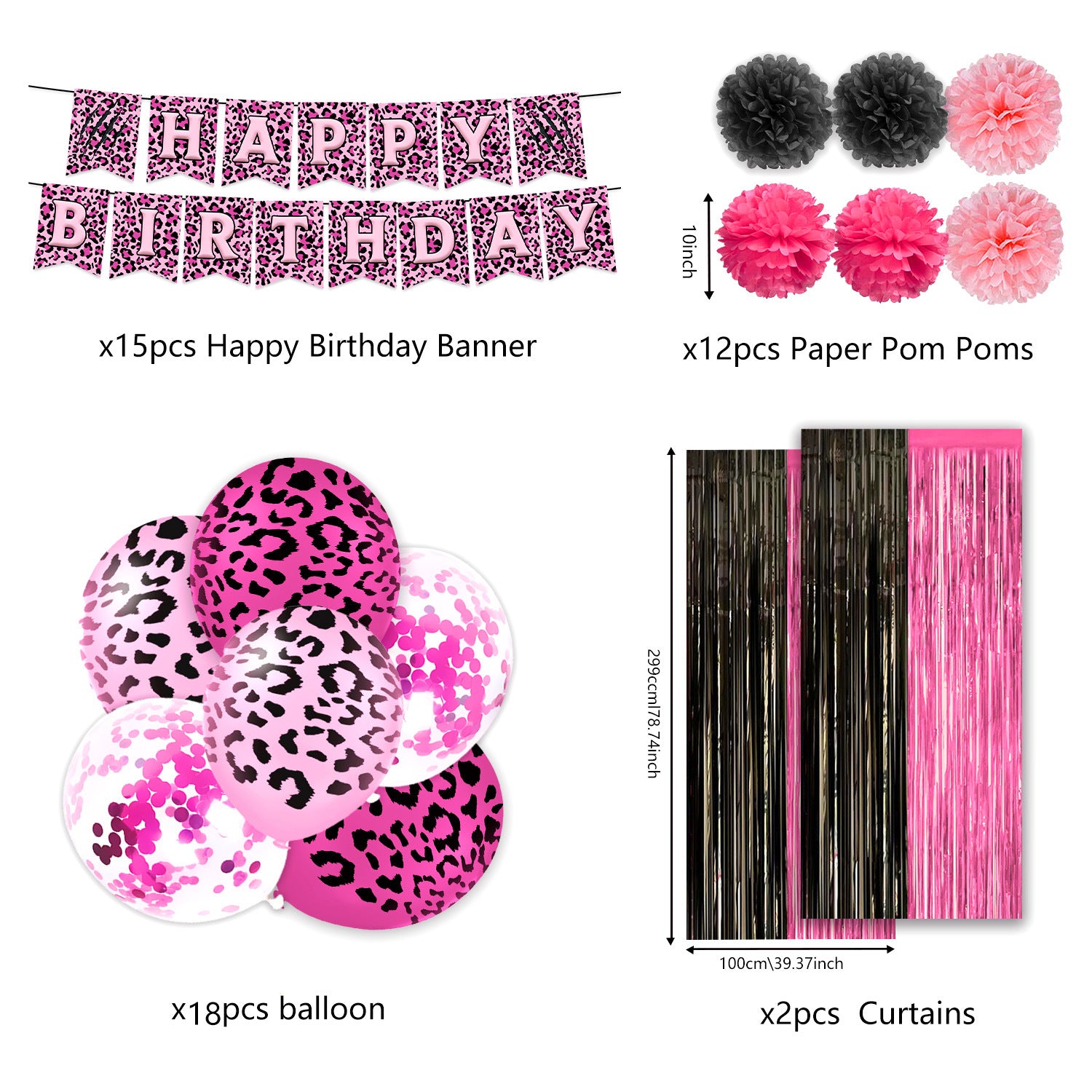 Wholesale Pink leopard theme birthday party tableware arrangement disp
