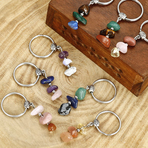 Wholesale stone beaded keychain