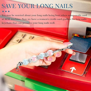 Wholesale Beadable Metal Card Grabber Keychains For Long Nails Macaron ...